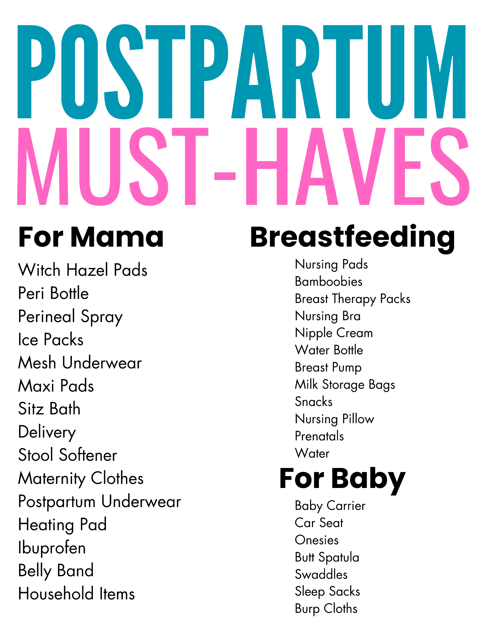30 Postpartum Must Haves For Mom And Baby Checklist Bump To Busy Mama 30 Postpartum Must Haves For Mom And Baby Checklist Bump To Busy Mama