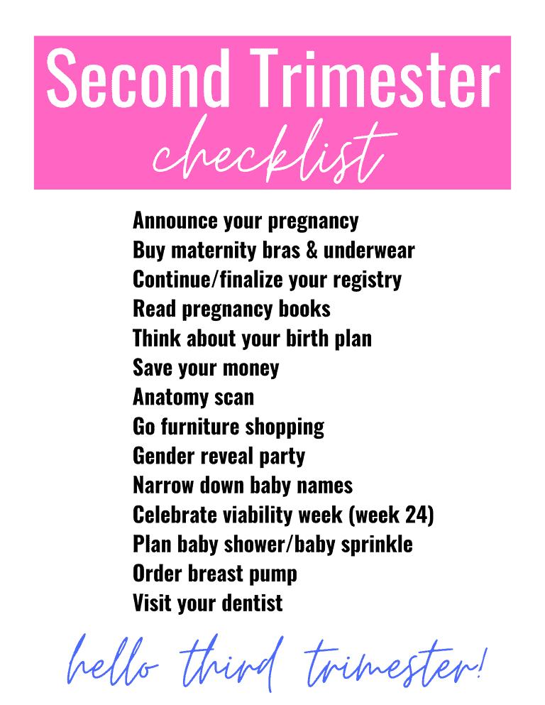 Second Trimester To Do List (Week By Week Guide) | Bump To Busy Mama