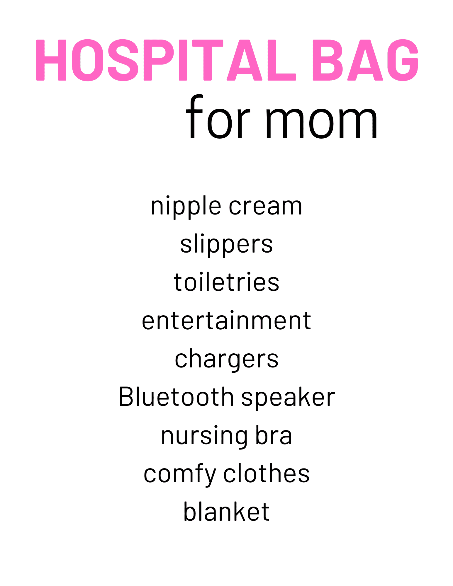 The Most Practical Hospital Bag Checklist For Mom And Baby | Bump To ...